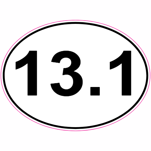 Custom 13.1 Half Marathon Oval Decal - Sticker Printing