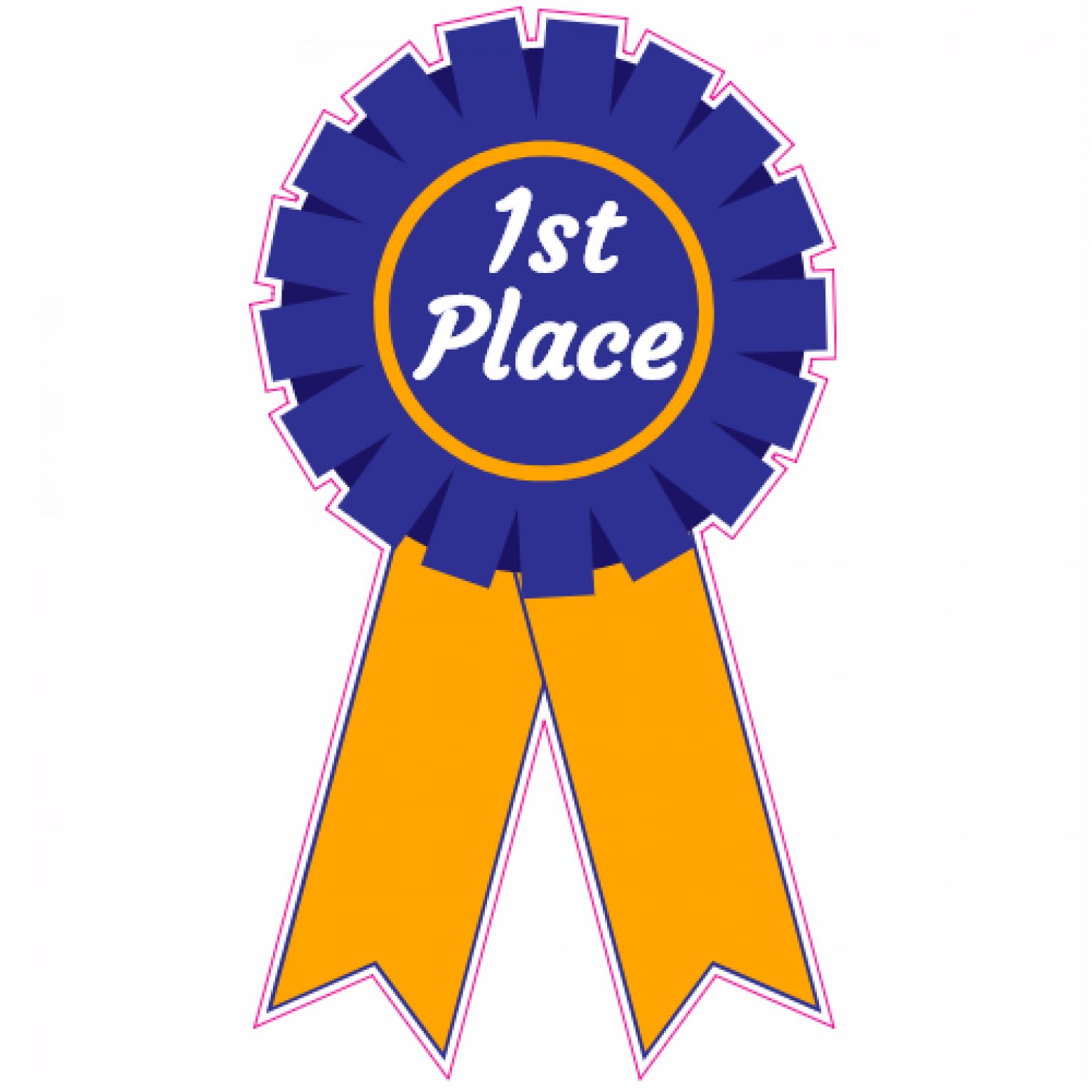1st Place Ribbon Sticker - U.S. Custom Stickers