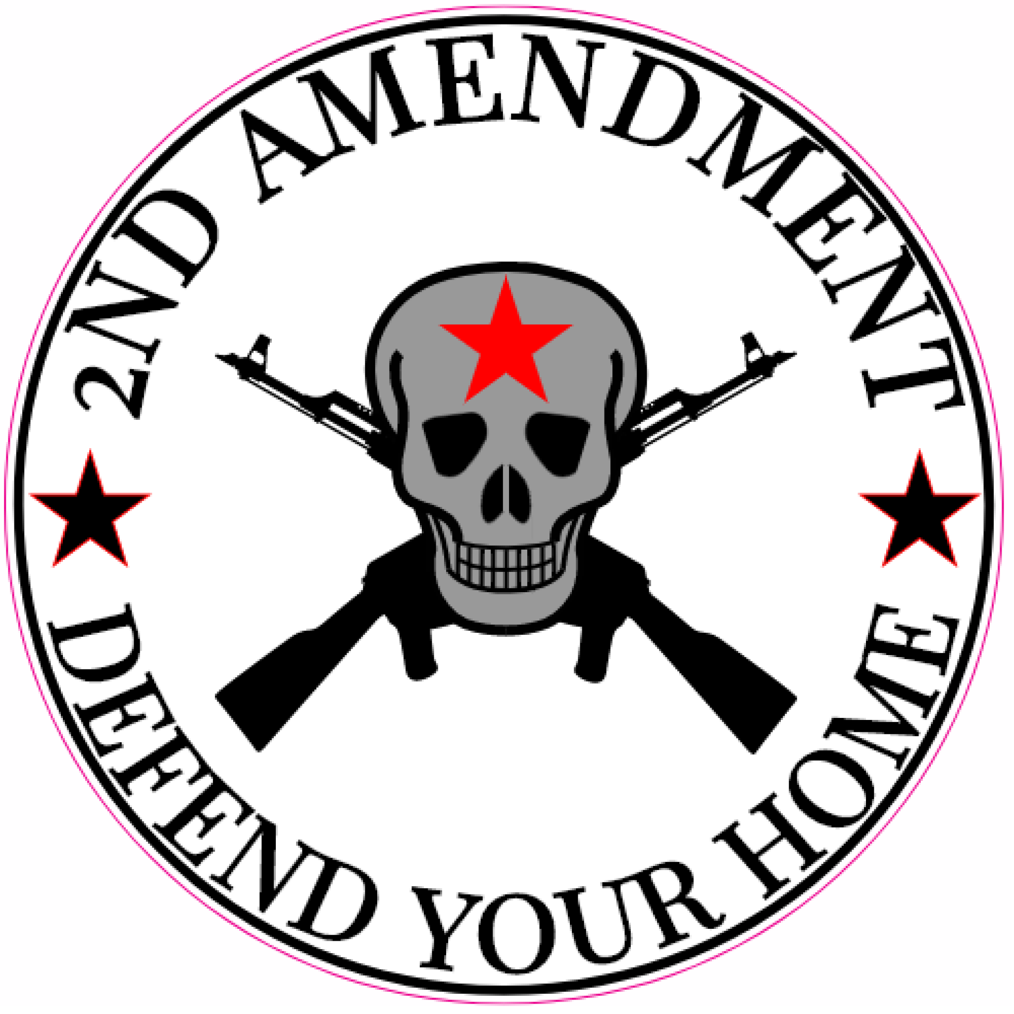 2nd Amendment Protect Yourself Circle Decal - U.S. Custom Stickers