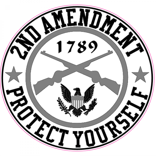 2nd Amendment Protect Yourself Circle Decal - U.S. Custom Stickers