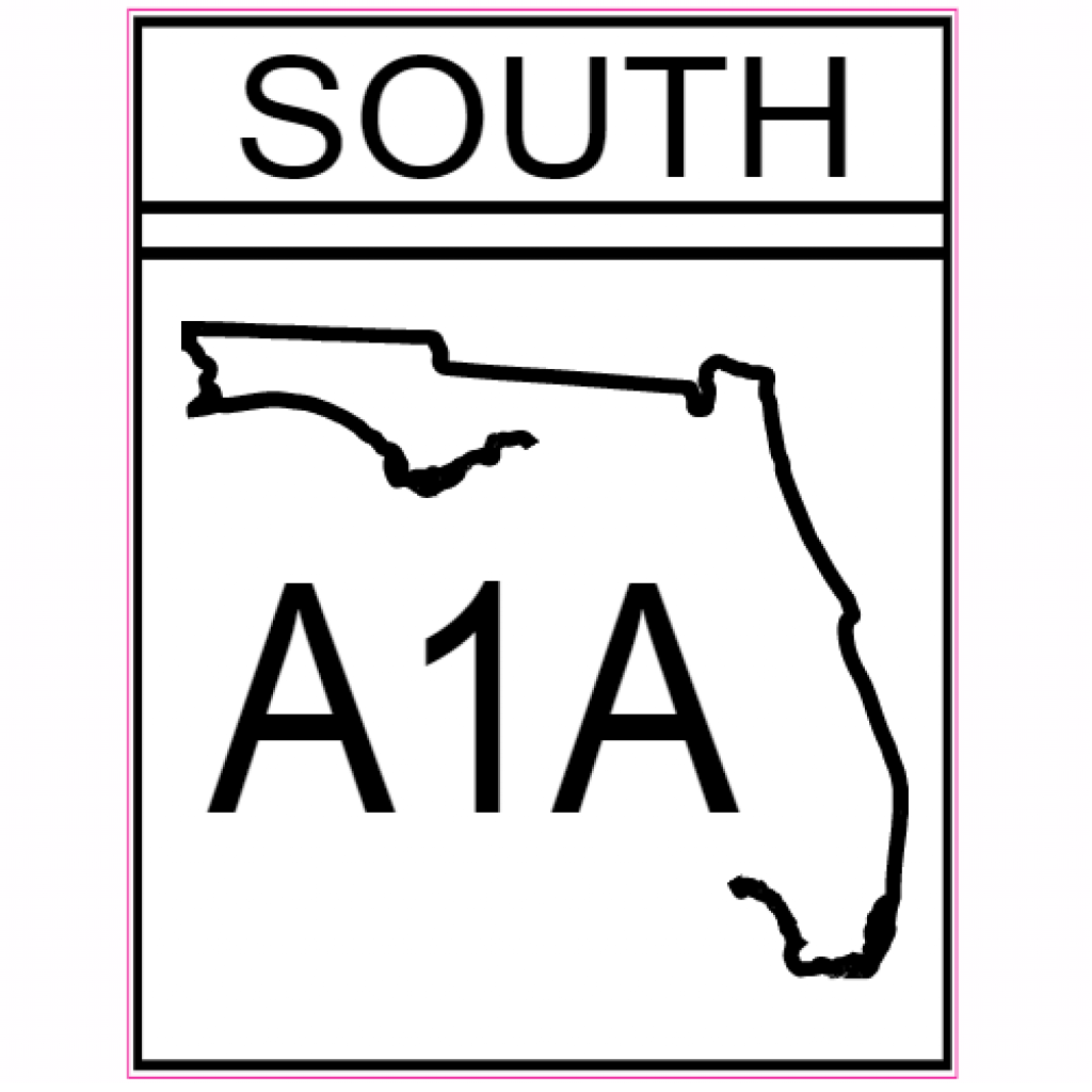 A1A South Florida Road Sign Sticker - U.S. Custom Stickers