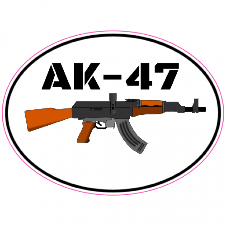 AK-47 Oval Sticker - U.S. Custom Stickers