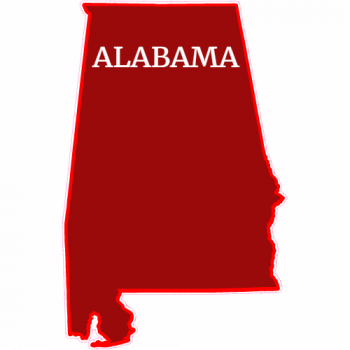 Alabama Crimson Heart State Shaped Sticker - U.S. Custom Stickers