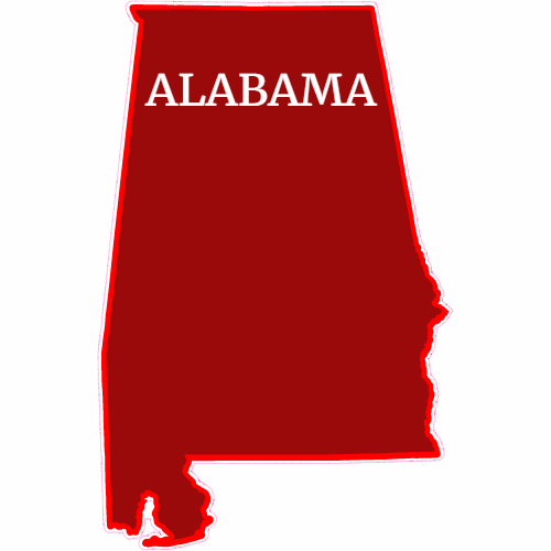 Custom Alabama Red State Shaped Decal - Sticker Printing