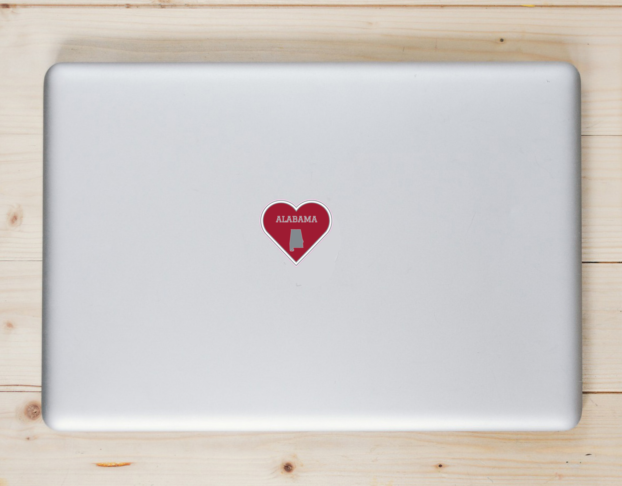 Alabama State Heart Shaped Sticker - U.S. Custom Stickers