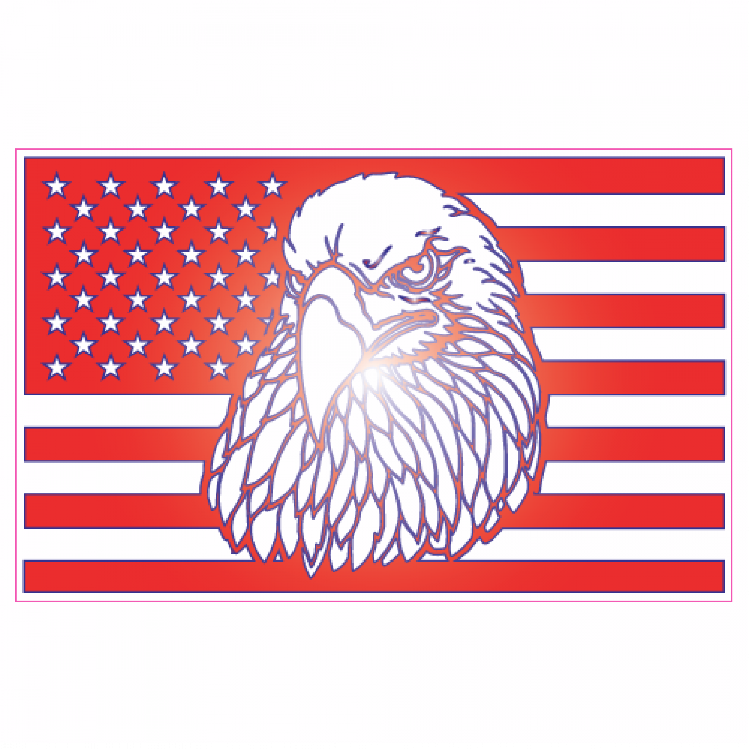 American Flag Eagle Flag Sticker - U.S. Custom Stickers