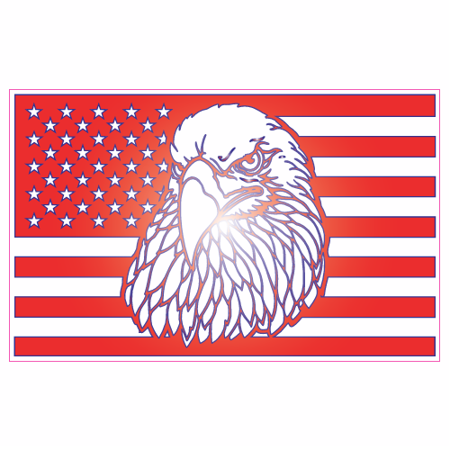 American Flag Eagle Flag Sticker - U.S. Custom Stickers