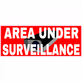 Area Under Surveillance CCTV Red Sticker - U.S. Custom Stickers