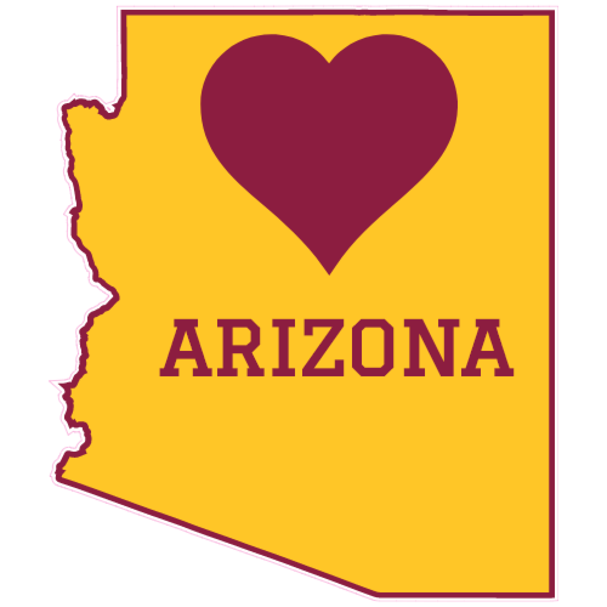 I Love Arizona State Sticker - U.S. Custom Stickers