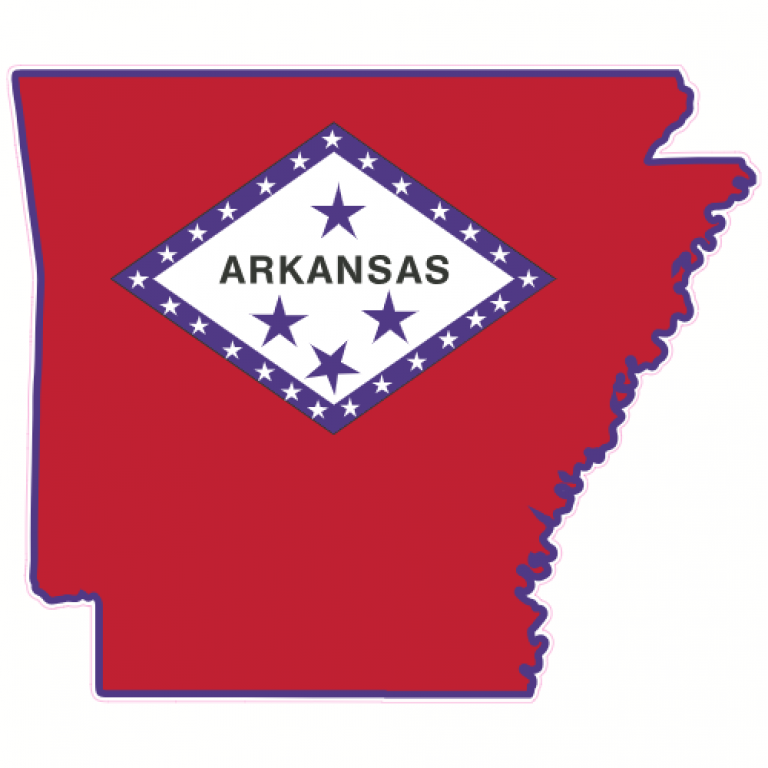 Arkansas Flag State Shaped Sticker - U.S. Custom Stickers
