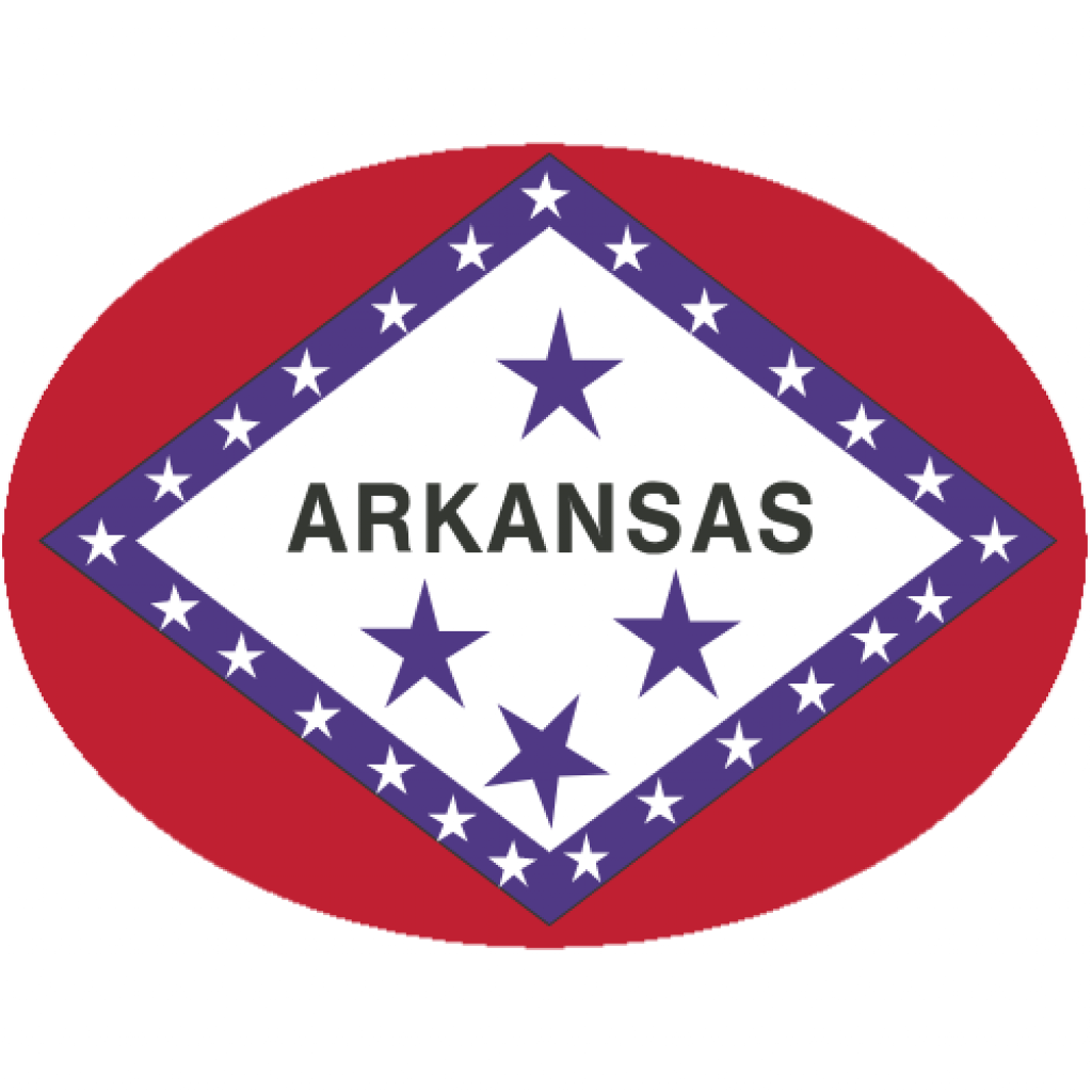Arkansas Flag State Shaped Sticker - U.S. Custom Stickers