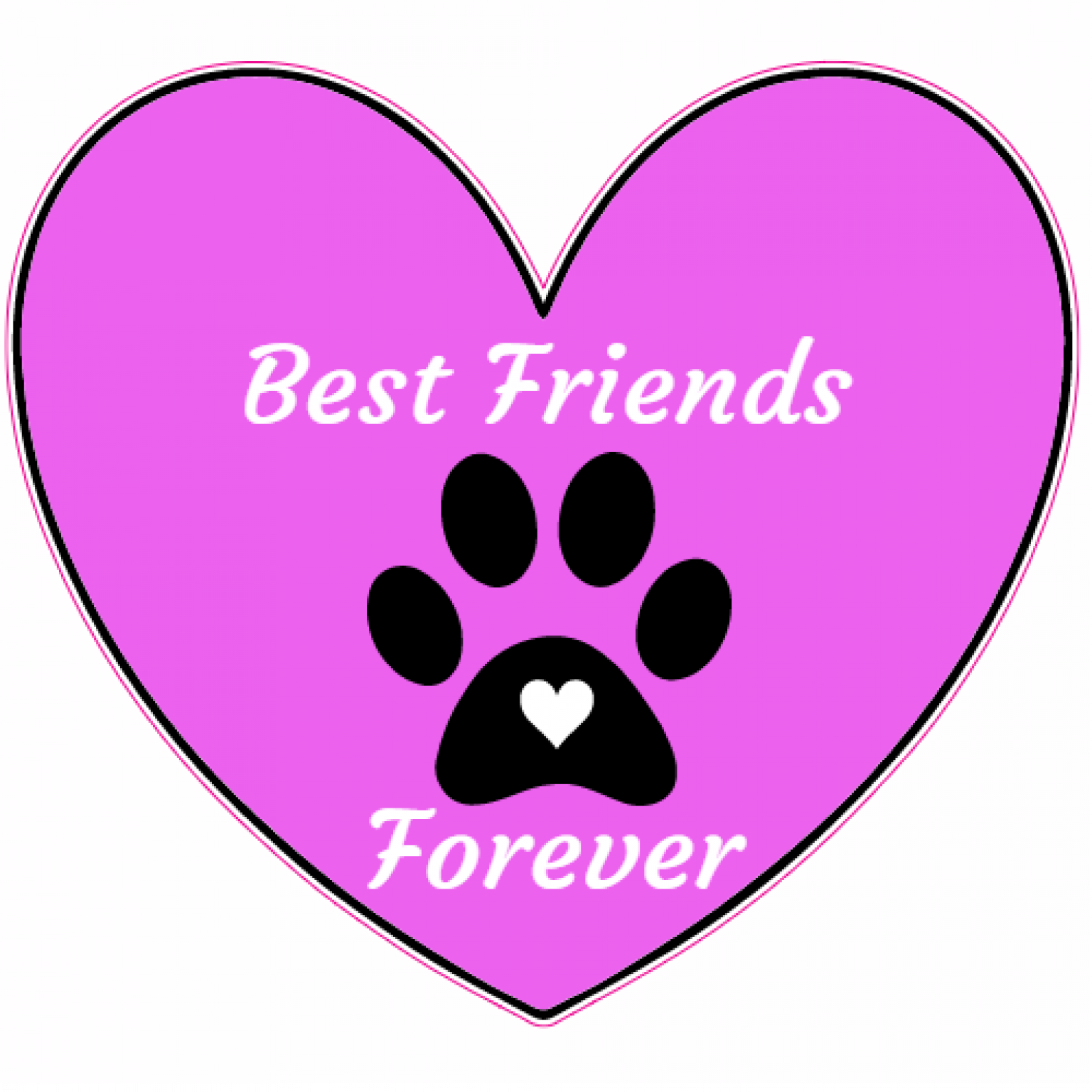 Best Friends Forever Paw Print Sticker - U.S. Custom Stickers