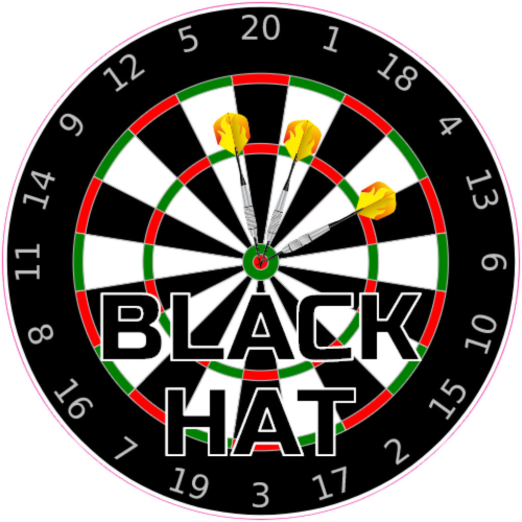 Black Hat Dart Circle Sticker - U.S. Custom Stickers