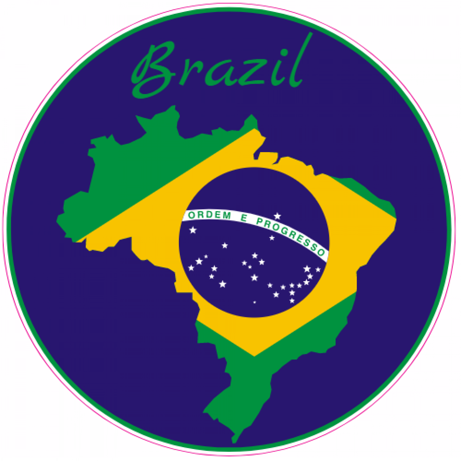 Brazil Flag Circle Sticker - U.S. Custom Stickers