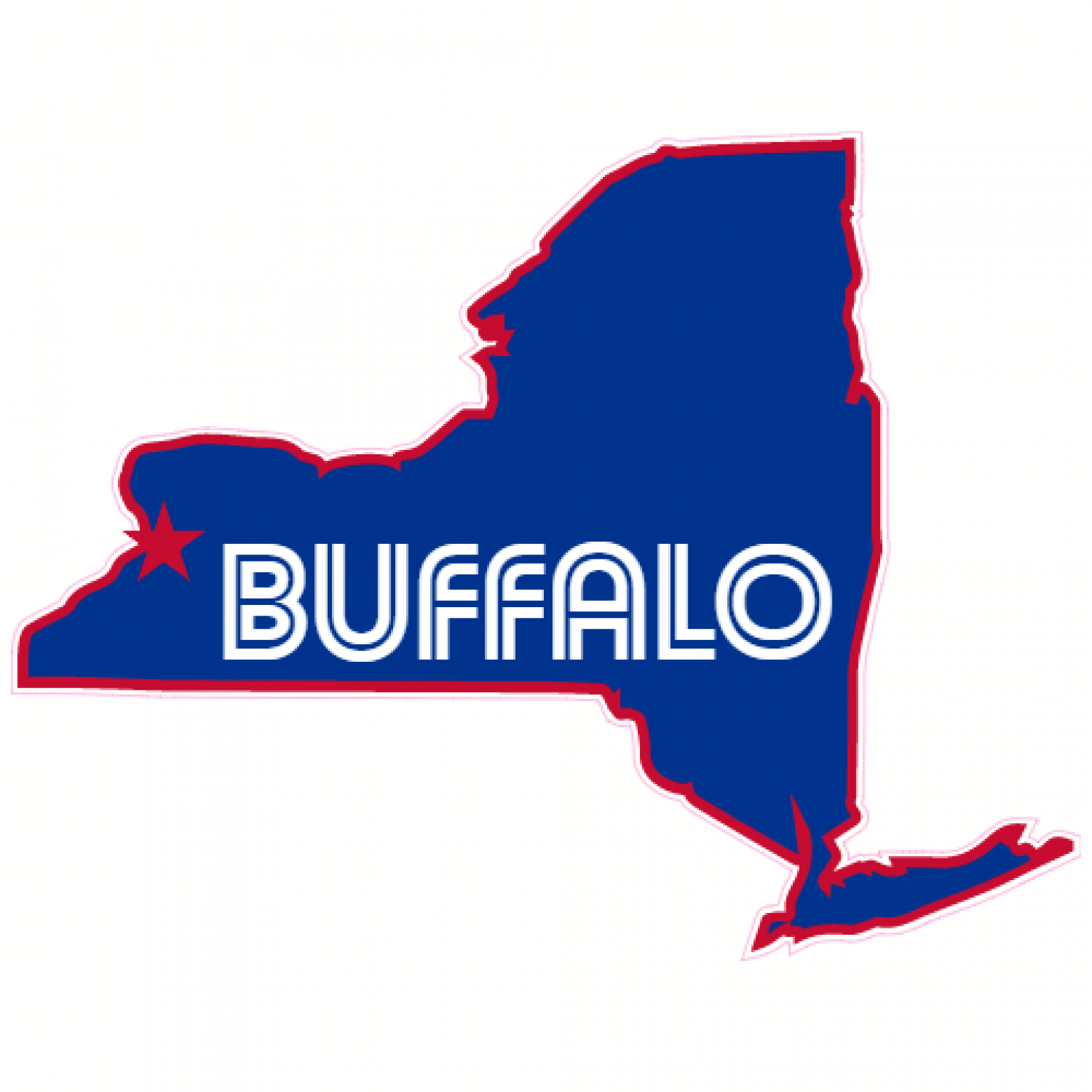 Buffalo New York State Shaped Sticker - U.S. Custom Stickers