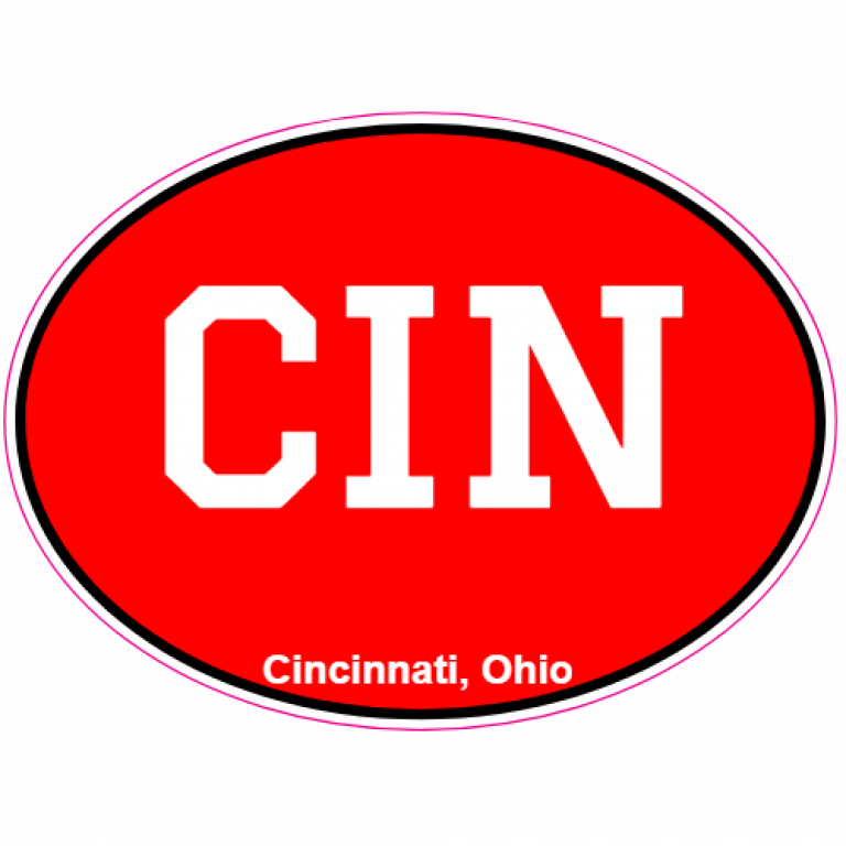 Cincinnati Ohio State Shaped Red Sticker - U.S. Custom Stickers