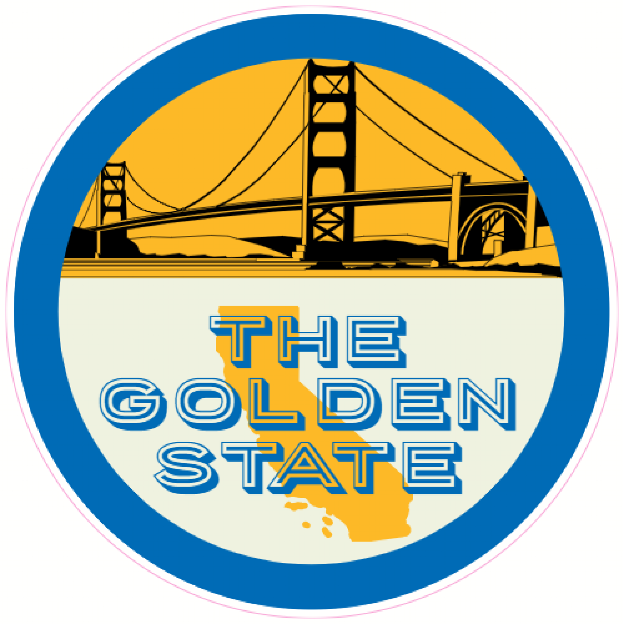 California The Golden State Bridge Sticker - U.S. Custom Stickers