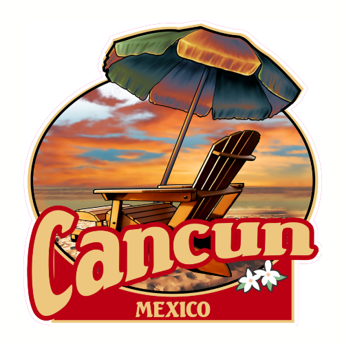 Custom Cancun Mexico Beach Decal - Sticker Printing