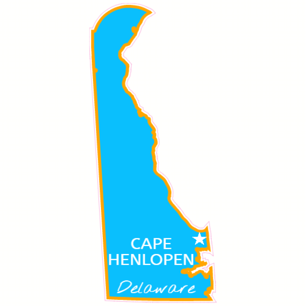 Cape Henlopen Delaware State Shaped Sticker - U.S. Custom Stickers