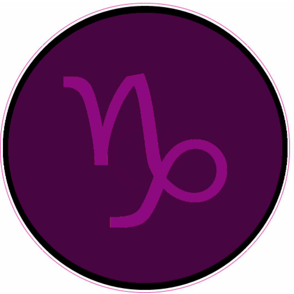 Capricorn Zodiac Symbol Purple Circle Sticker - U.S. Custom Stickers
