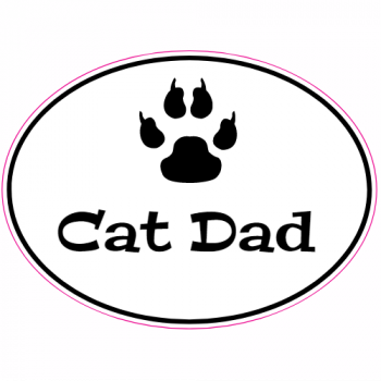 Custom Cat Dad Oval Decal - Sticker Printing