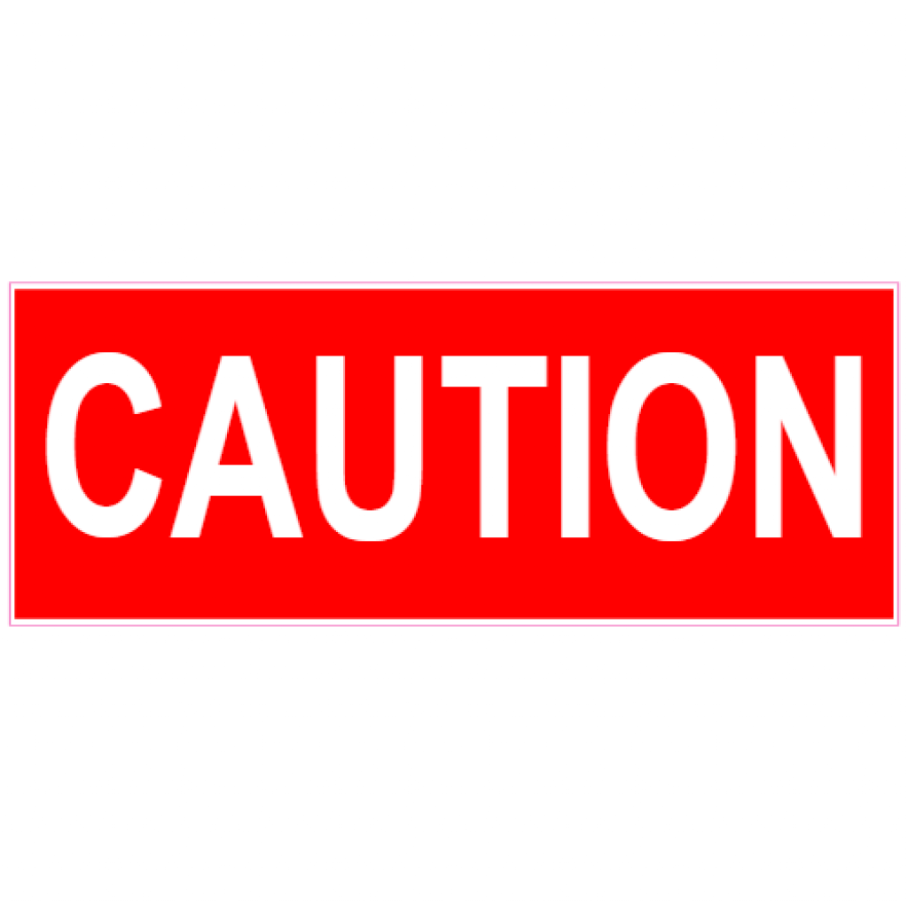 Caution Red Sticker - U.S. Custom Stickers