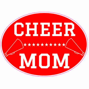 Custom Cheer Mom Red Oval Decal - Sticker Printing