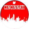 Cincinnati Red Skyline Circle Sticker - U.S. Custom Stickers
