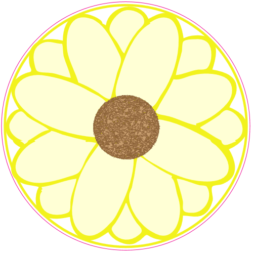 Daisy Flower Circle Sticker - U.S. Custom Stickers