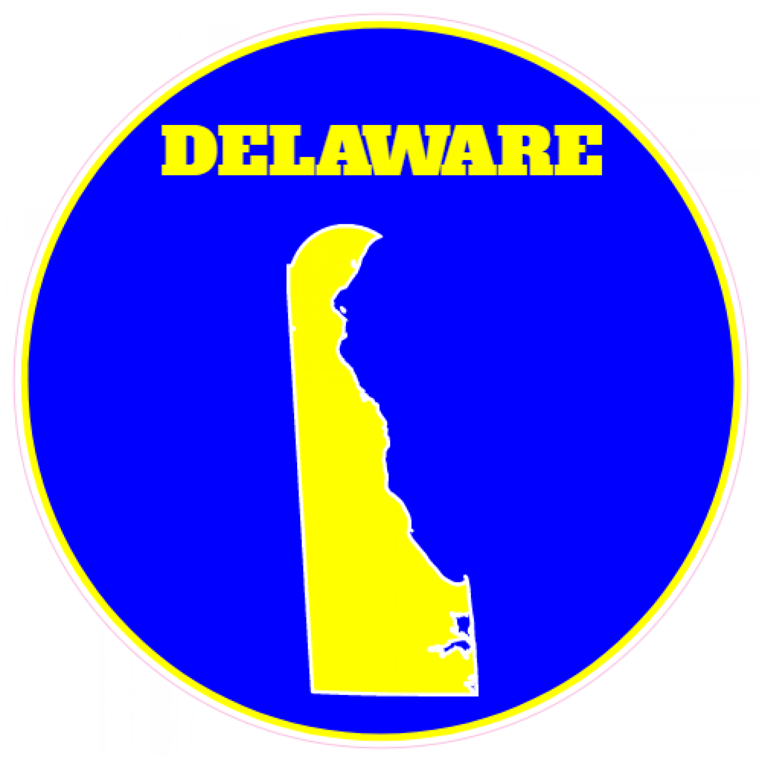 Delaware State Heart Shaped Sticker - U.S. Custom Stickers