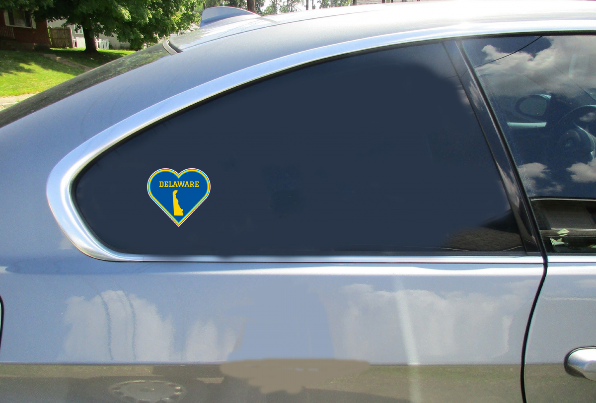 Delaware State Heart Shaped Sticker - U.S. Custom Stickers