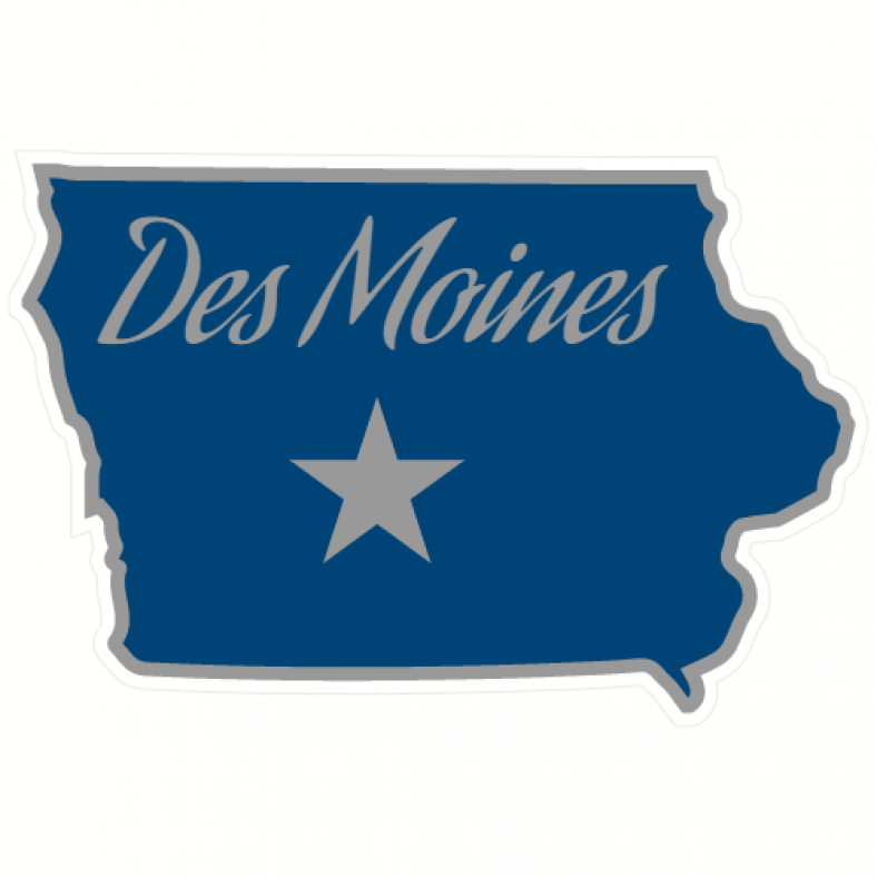Custom Des Moines Iowa State Shaped Decal - Sticker Printing