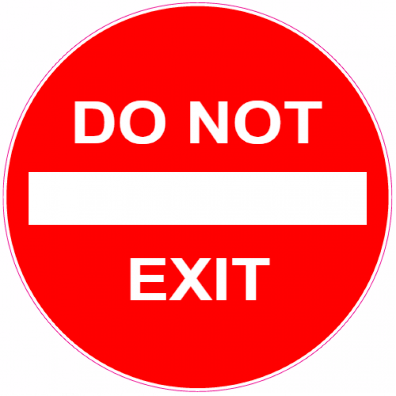 Do Not Exit Red Circle Sticker - U.S. Custom Stickers