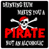 Drinking Rum Pirate Sticker - U.S. Custom Stickers