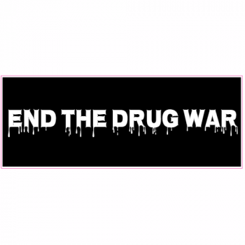End The Drug War Black Bumper Sticker - U.S. Custom Stickers
