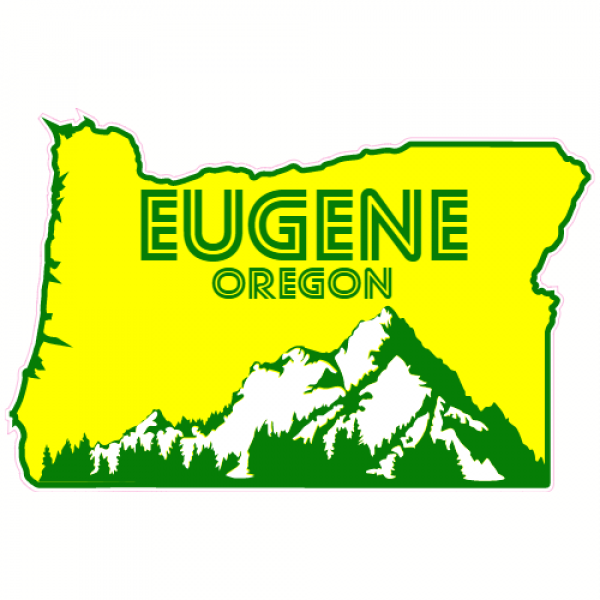 Eugene Oregon State Shaped Sticker - U.S. Custom Stickers