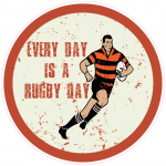 American Flag Rugby Ball Sticker - U.S. Custom Stickers