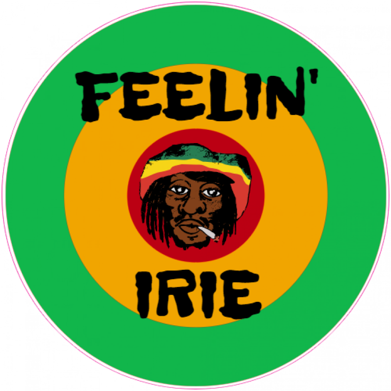 Feelin Irie Reggae Circle Sticker - U.S. Custom Stickers