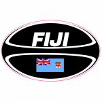 American Flag Rugby Ball Sticker - U.S. Custom Stickers