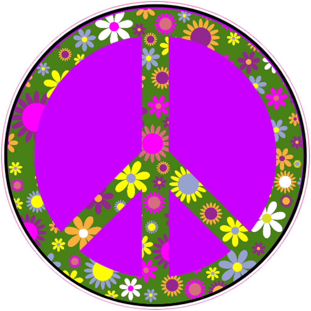 Flower Peace Sign Sticker - U.S. Custom Stickers