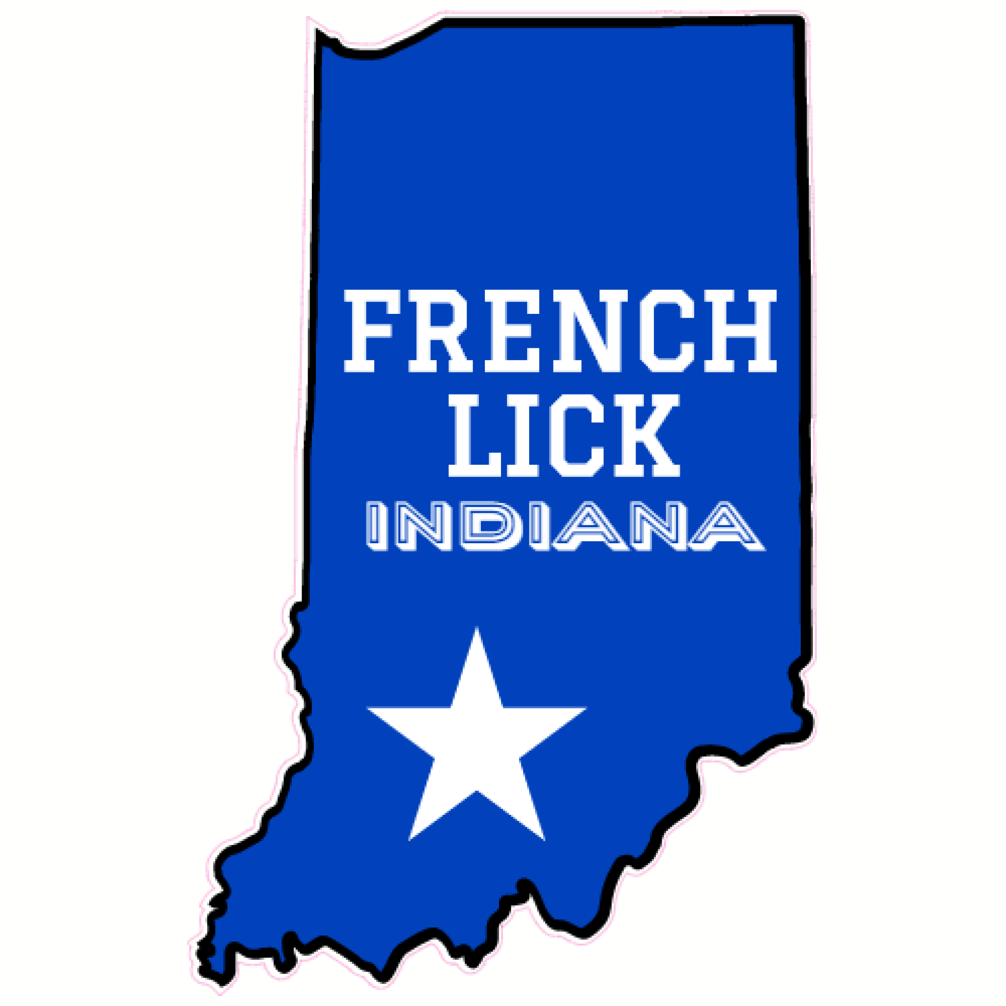 Custom French Lick Indiana State Shaped Decal - Sticker Printing