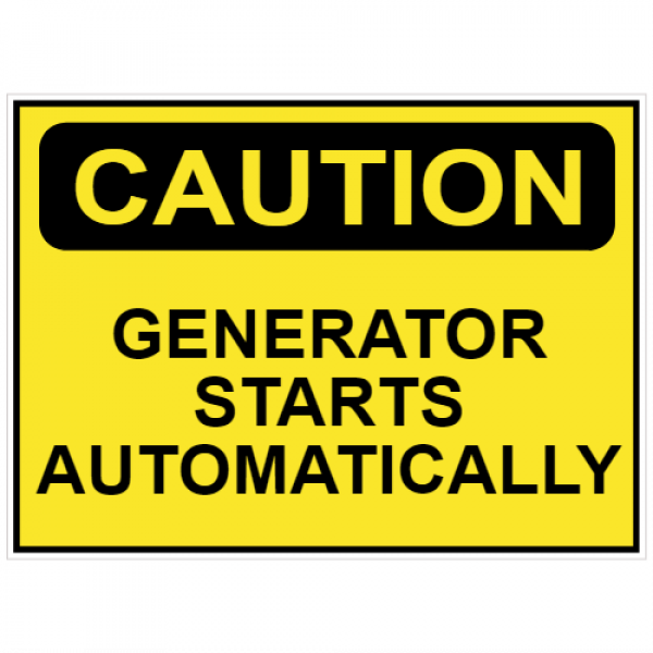 Generator Caution Yellow Sticker - U.S. Custom Stickers