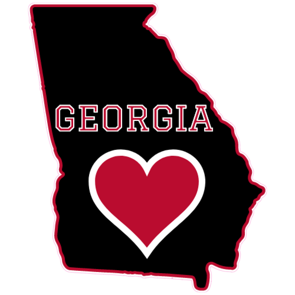 Georgia Peach Red State Shaped Sticker - U.S. Custom Stickers