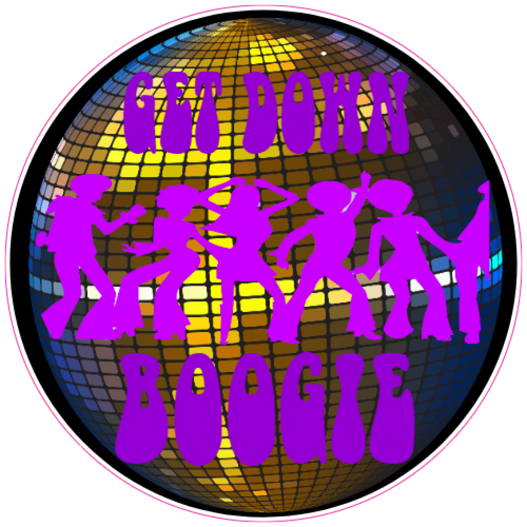 Get Down Boogie Disco Ball Sticker - U.S. Custom Stickers