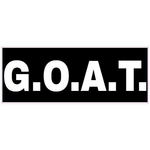 Goat Greatest Of All Time Black Sticker - U.S. Custom Stickers