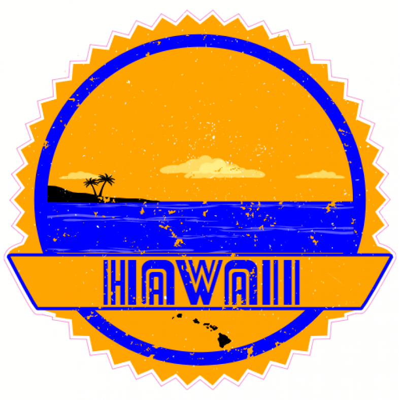 Hawaii Retro Sunshine Sticker - U.S. Custom Stickers