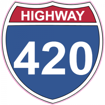 Custom Highway 420 Road Sign Decal - Sticker Printing