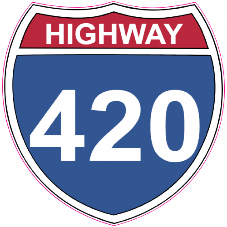 Custom Highway 420 Road Sign Decal - Sticker Printing