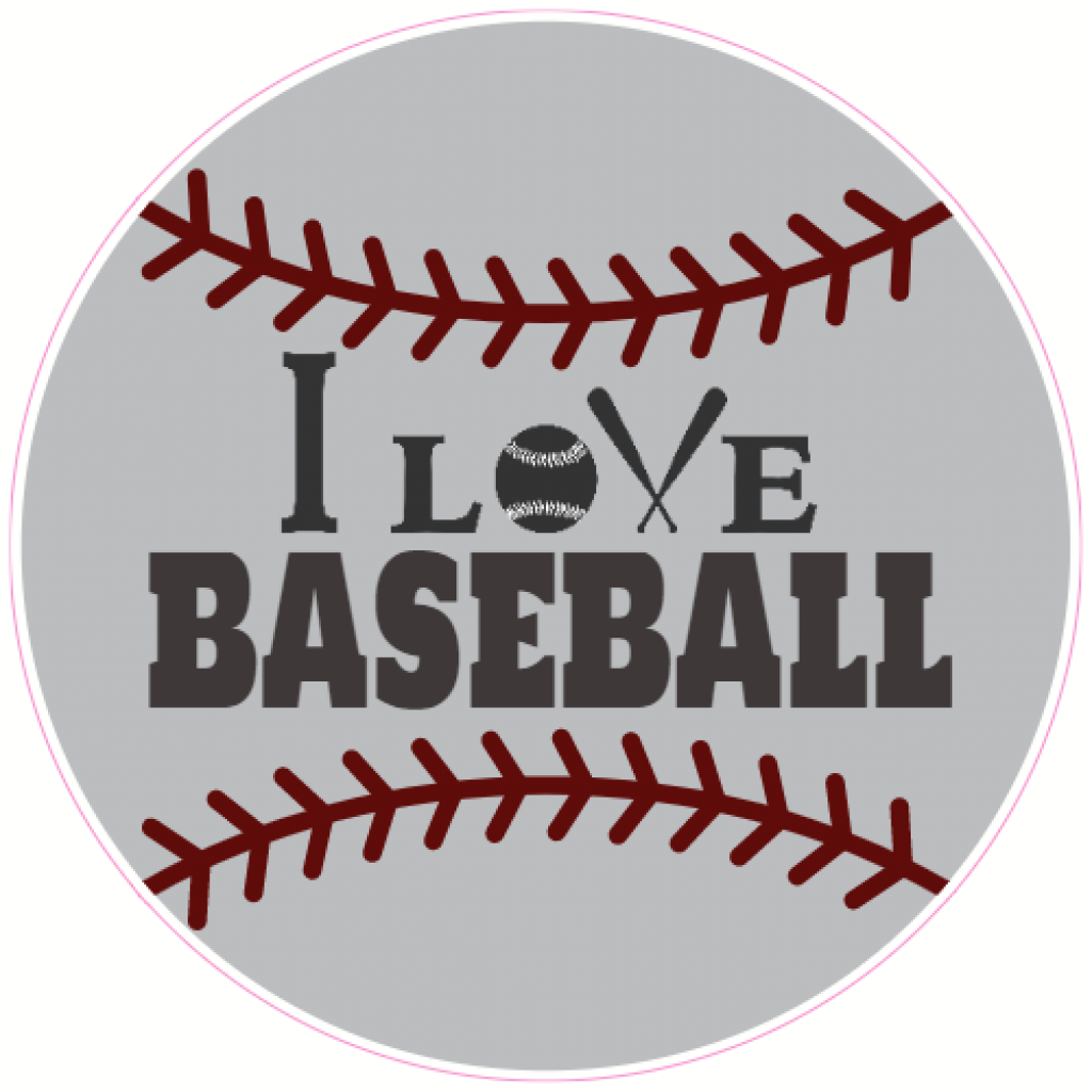I Love Baseball Sticker - U.S. Custom Stickers