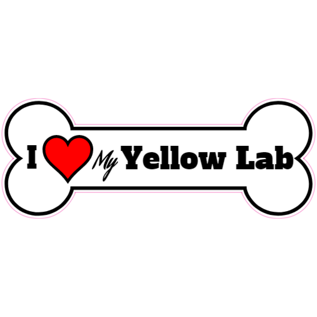 I Love My Yellow Lab Dog Bone Sticker - U.S. Custom Stickers